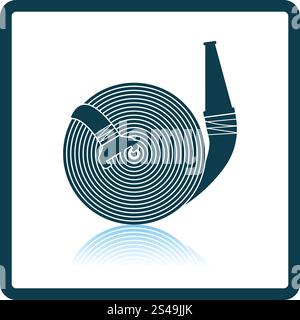 Fire hose icon. Shadow reflection design. Vector illustration Stock ...