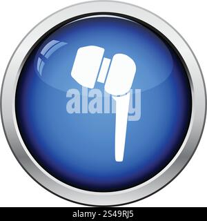 Headset icon. Glossy button design. Vector illustration Stock Vector ...