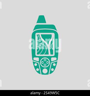 Handheld GPS Device Icon with Green Screen and Directional Buttons ...