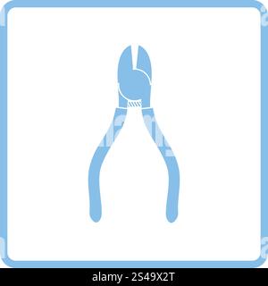 Side cutters icon. Blue frame design. Vector illustration Stock Vector ...