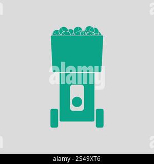 Tennis serve ball machine icon. White background with shadow design ...