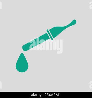 Dropper icon. Gray background with green. Vector illustration Stock ...