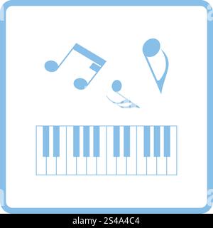 Piano keyboard icon. Blue frame design. Vector illustration Stock ...