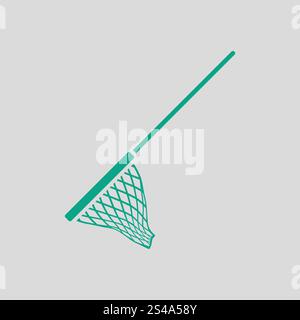 Icon of Fishing net . Gray background with green. Vector illustration ...
