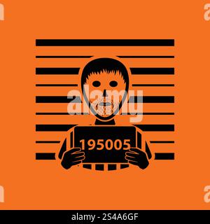 Prisoner icon. Orange background with black. Vector illustration Stock ...