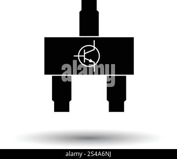 Transistor icon. White background with shadow design. Vector ...