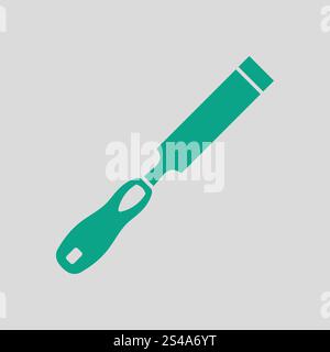 Chisel icon. Gray background with green. Vector illustration Stock ...