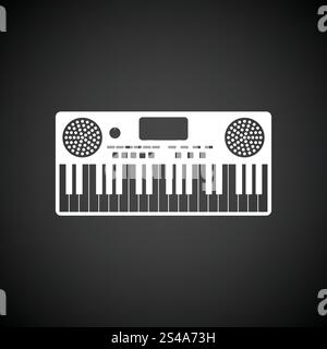 Music synthesizer icon. Black background with white. Vector ...