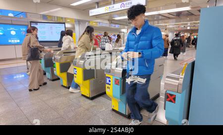 January 3, 2025 Sakae Station on the subway Higashiyama Line in the ...
