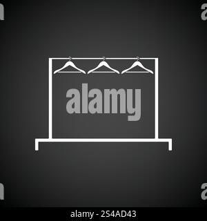 Clothing rail with hangers icon. White background with shadow design ...