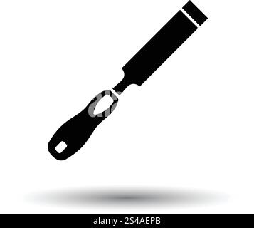Chisel icon. White background with shadow design. Vector illustration ...