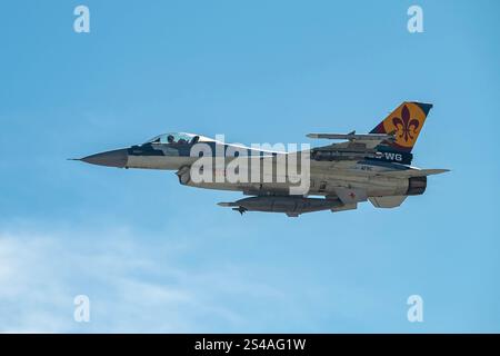 An F-16 Fighting Falcon assigned to the 706th Aggressor Squadron ...