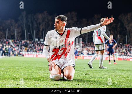 Andrei Ratiu of Rayo Vallecano in action during the Spanish League ...