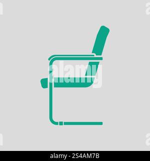 Guest office chair icon. Gray background with green. Vector ...