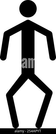 A man with crooked legs icon .. A man with crooked legs icon Stock ...