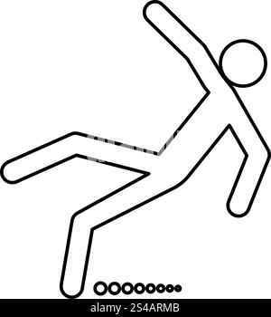 Man slip fall icon Stock Vector Image & Art - Alamy