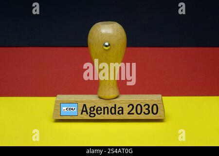 Deutschlandflagge mit Agenda 2030 und CDU-Logo Deutschlandflagge mit ...