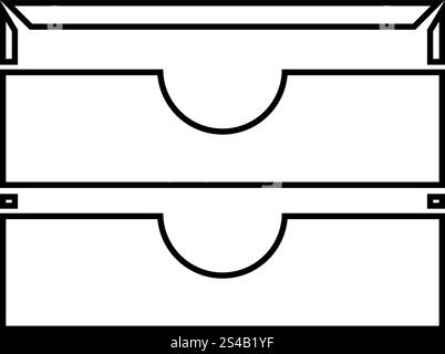 Two stationary paper tray it is black icon . Simple style .. Two ...