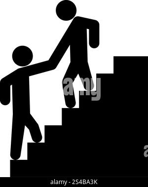 Business Friend Helping Each Other Icon Symbol Sign Pictogram Stock ...