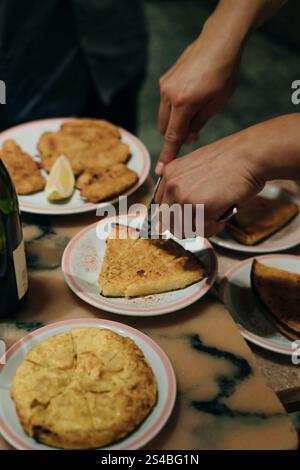 Traditional Argentinian catholic food. Closeup view of puff pastry tuna ...
