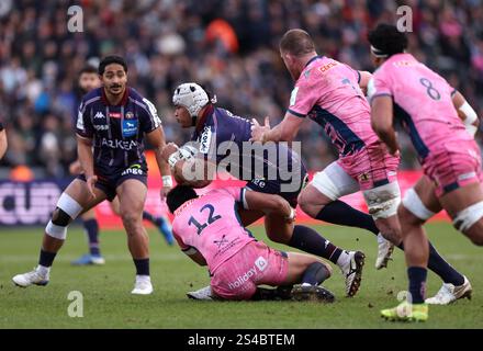 Exeter Chief's Tamati Tua is tackled by Ealing Trailfinders Angus ...