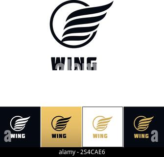 Green white L letter with wings logo template for business branding ...