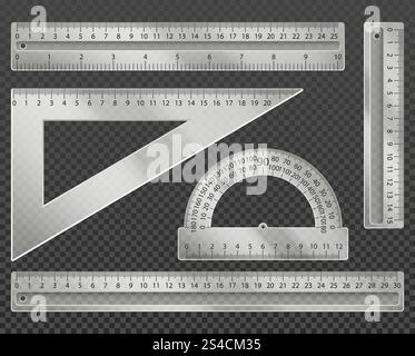 Corner ruler template. Measuring tool with vertical and horizontal ...