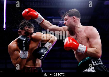 Billy Deniz (left) and Mickey Ellison during the Light Heavyweight ...