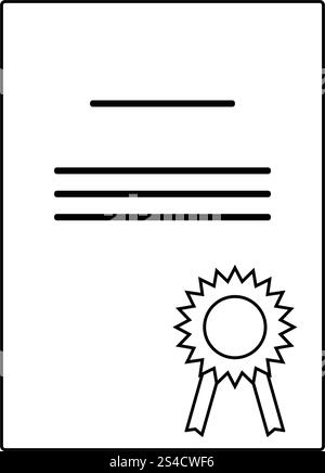 Diploma icon. Thin line design. Vector illustration Stock Vector Image ...
