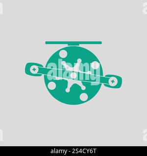 Icon of Fishing reel . Gray background with green. Vector illustration ...