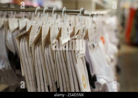 Socks on display in a retail store UK Stock Photo - Alamy