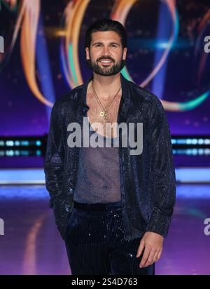 Dan Edgar seen during a photocall for "Dancing on Ice" 2025 at ITV ...