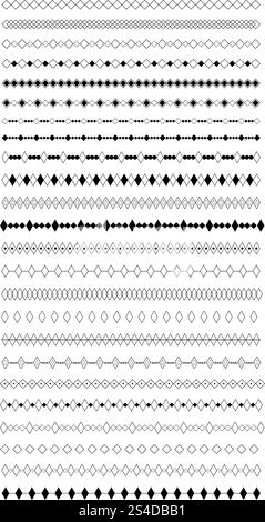 Border icon, rhombus shape divider horizontal line vector for ...