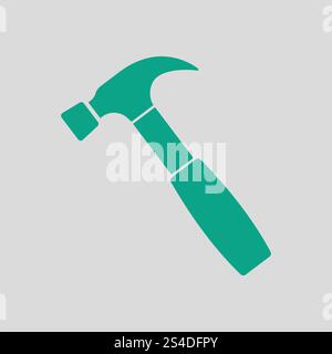 Hammer icon. Gray background with green. Vector illustration Stock ...