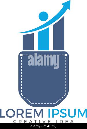 Pocket Trader Logo Design. Pocket and business graph icon design Stock ...