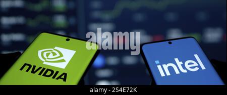 Nvidia and Intel logo is displayed on smartphone Stock Photo - Alamy