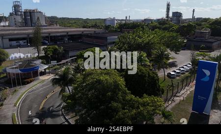camacari, bahia, brazil - december 26, 2024: aerial view of a factory ...