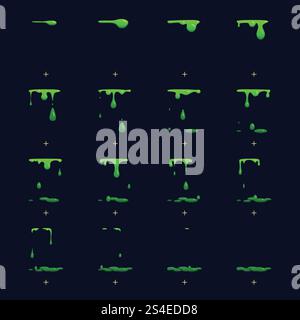 Green slime animation, animated sprite effect, vector game cartoon UI ...