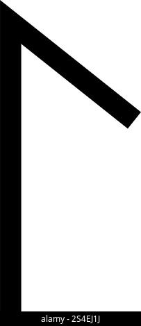Lagu rune Laguz lake lagoon symbol icon black color vector illustration ...