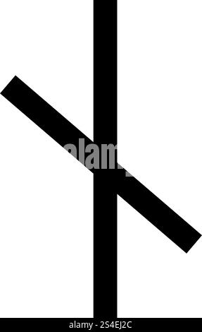 Nauthis rune Neidis need night not symbol icon black color vector in ...