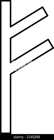 Fehu rune F symbol feoff own wealth icon black color vector ...