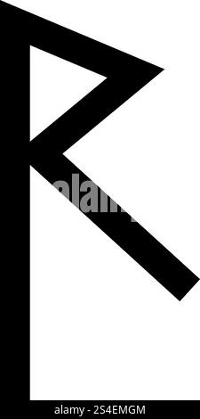 Raido rune raid symbol road icon black color vector illustration flat ...