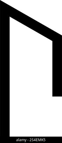 Rune Uruz Urus aurochs power icon black color vector I flat style ...