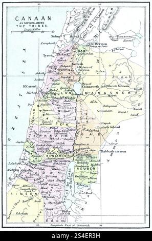 Map of the Holy Land Divided into the Twelve Tribes of Israel , c. 1710 ...