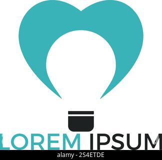 Heartlight Logo. Light bulb as heart vector logo design Stock Vector ...