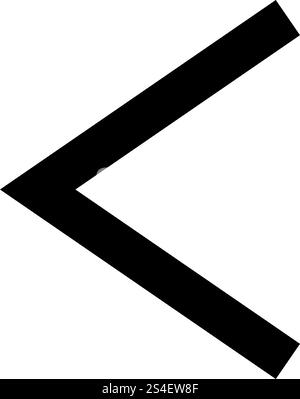 Kenaz rune Kanu symbol ulcer torch icon black color vector illustration ...