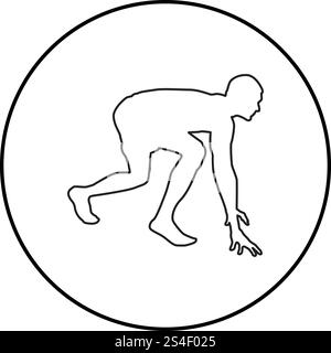 Jogging running training sprinting 4 round isometric compositions with ...