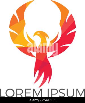 Phoenix logo of mythological bird vector illustration Stock Vector ...