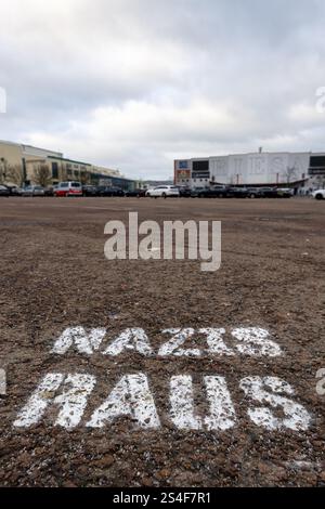 Riesa, Germany. 12th Jan, 2025. A map of Riesa with the police ...