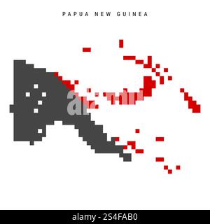 Guinea pixel flag map icon. 8 bit pixel art Republic of Guinea map ...